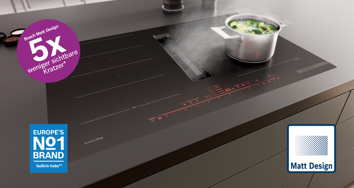 Kochfeld im Matt Design: 5x weniger Kratzer* | Bosch AT