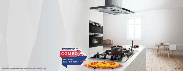 Cooking and baking with modern Bosch home appliances.