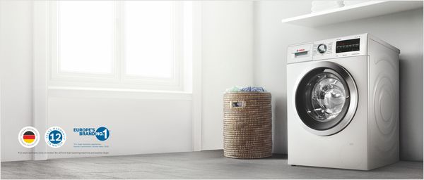 Washing and drying with convenient Bosch home appliances.
